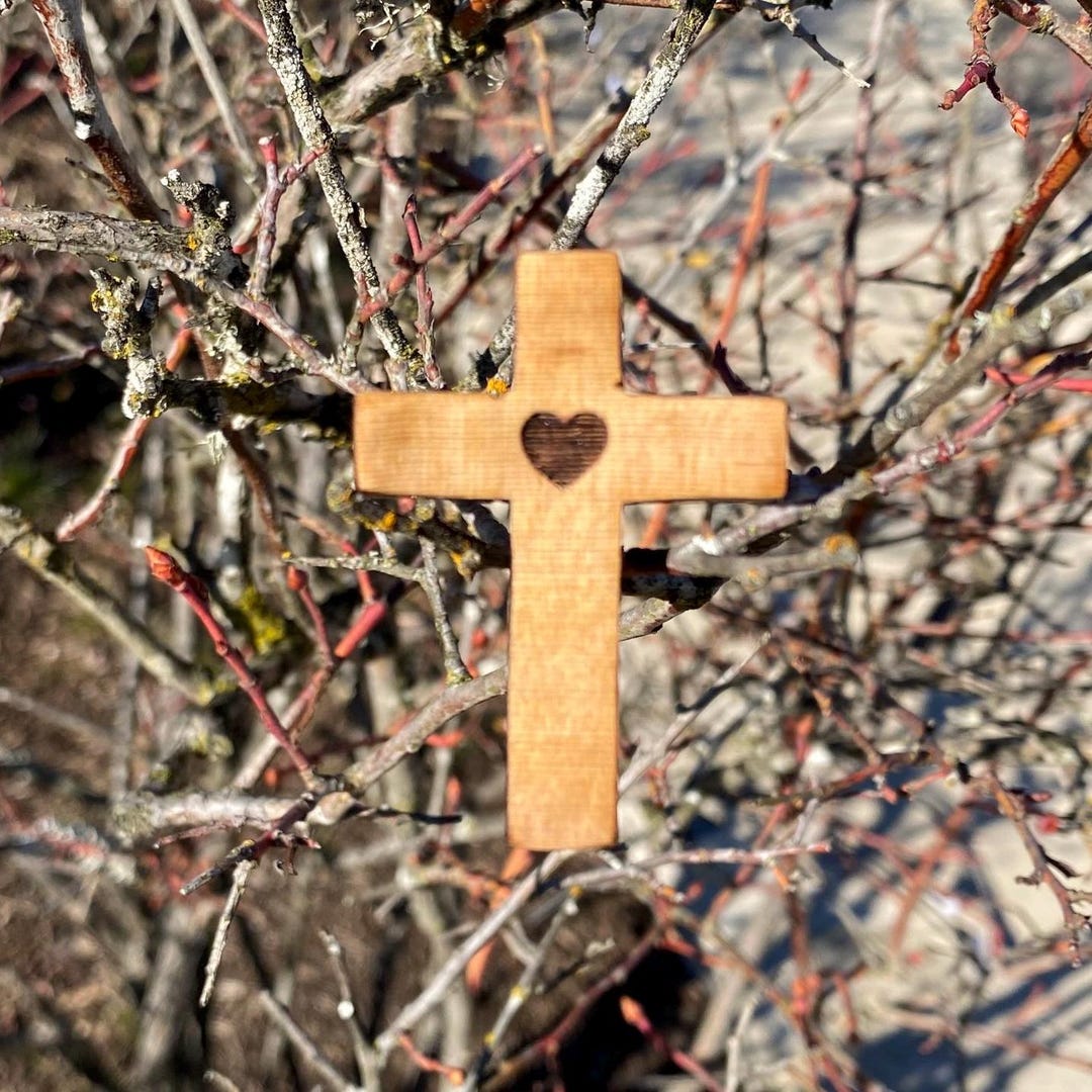 Handheld Wooden Thumb Cross - Faith-based Pocket Cross, Religious ...