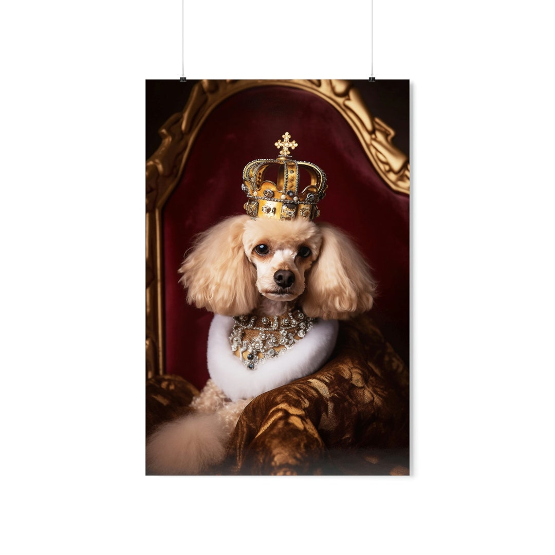 Poodle Royal Portrait Premium Matte Vertical AI Poster,pet Portrait ...