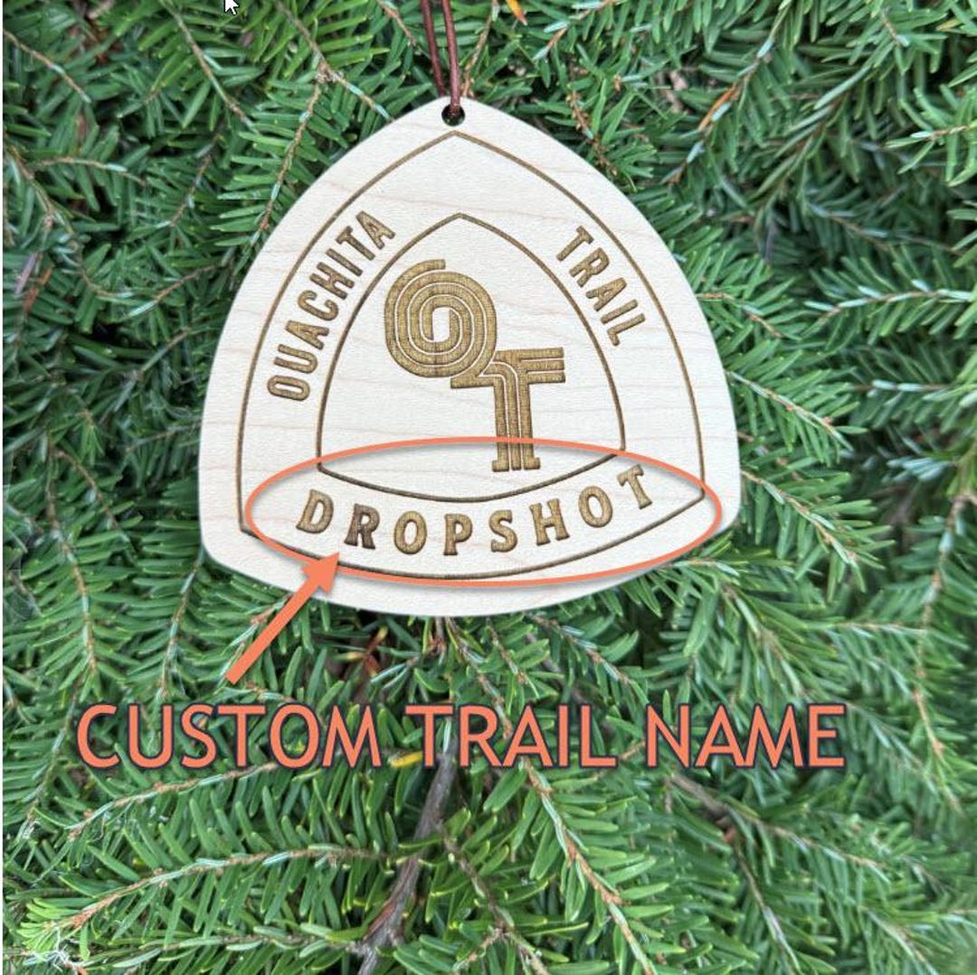 Ouachita Trail Name Tag – Personalized Wooden Hiker Hangtag, Wood ...