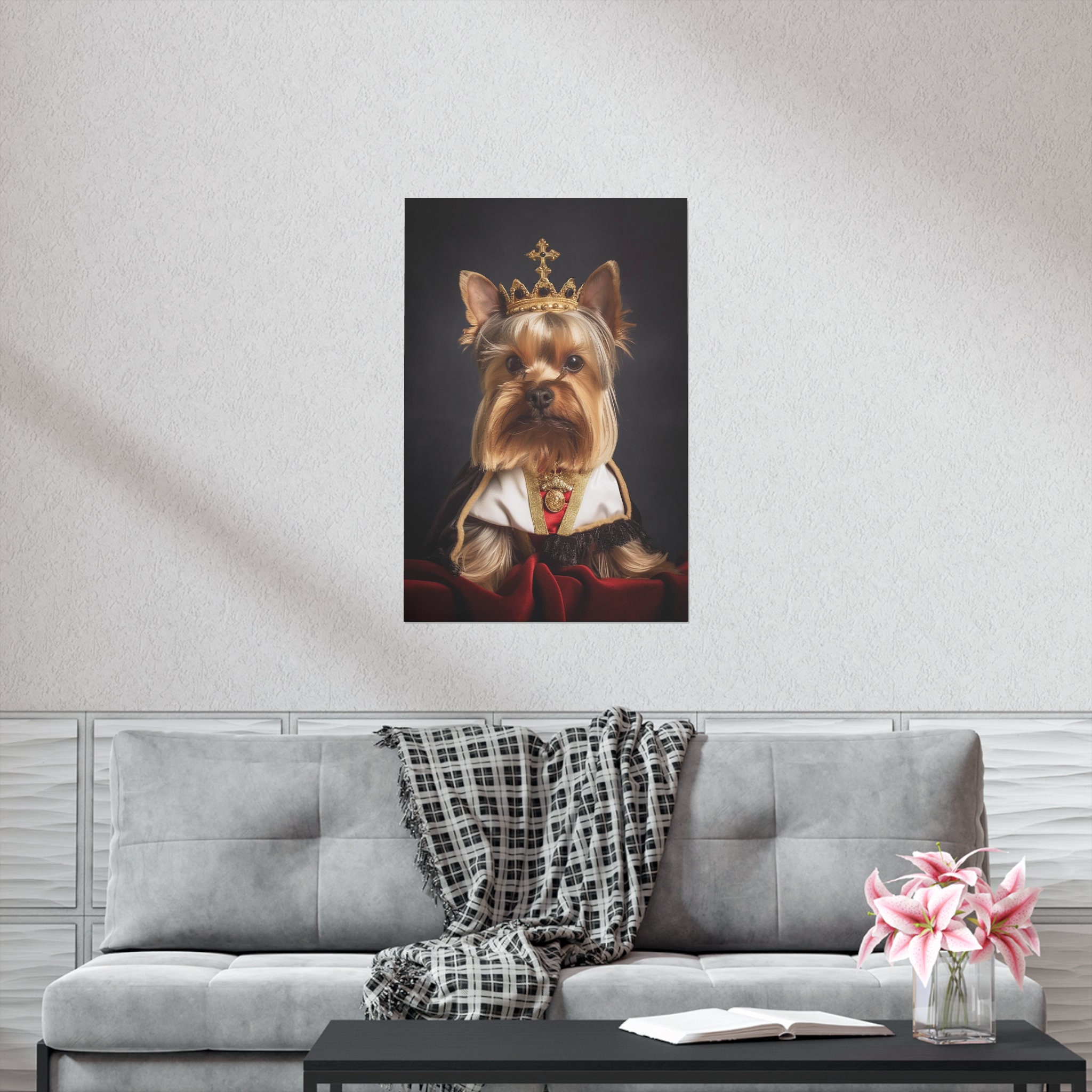 Yorkie Royal Portrait Premium Matte Vertical AI Poster, Pet Portrait ...