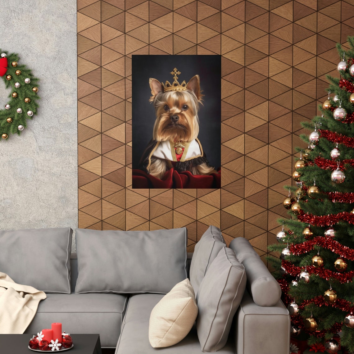 Yorkie Royal Portrait Premium Matte Vertical AI Poster, Pet Portrait ...