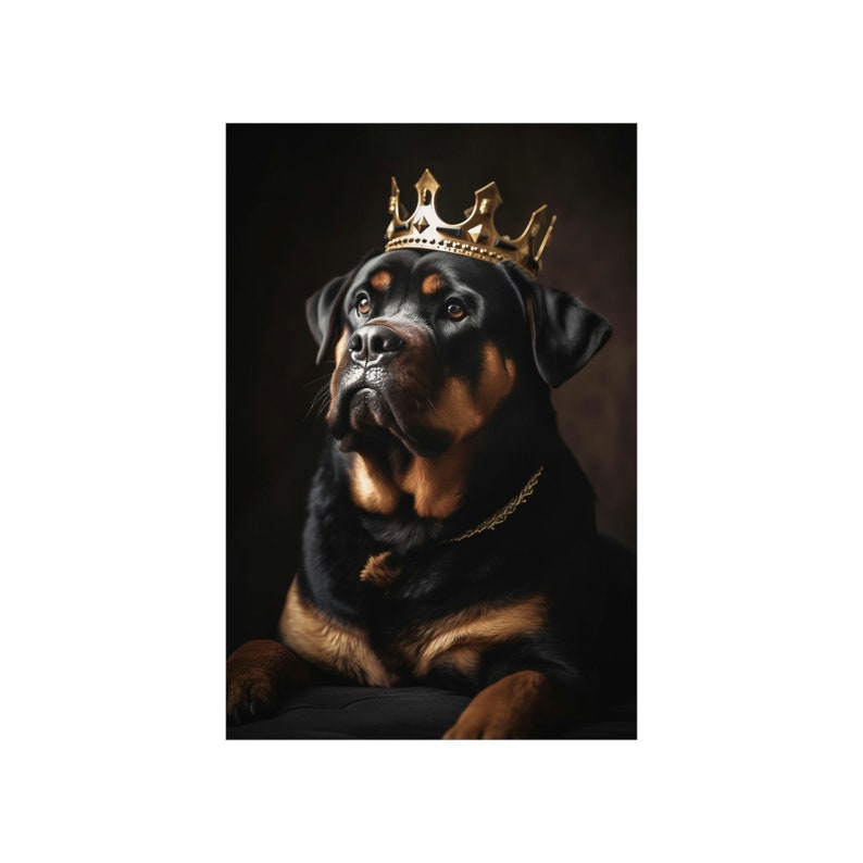 Rottweiler Royal Portrait Premium Matte Vertical AI Poster,pet Portrait ...