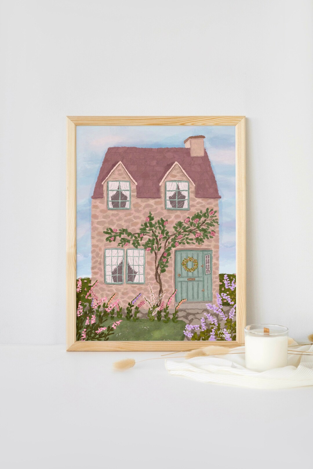 Cottage Garden Print, Cottagecore Print, English Cottage, Summer Garden ...