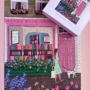 Cosy Bookshop Puzzle – 500 Piece Jigsaw, Floral Bookstore Scene ...