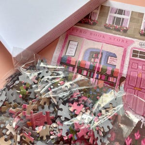 Cosy Bookshop Puzzle – 500 Piece Jigsaw, Floral Bookstore Scene ...