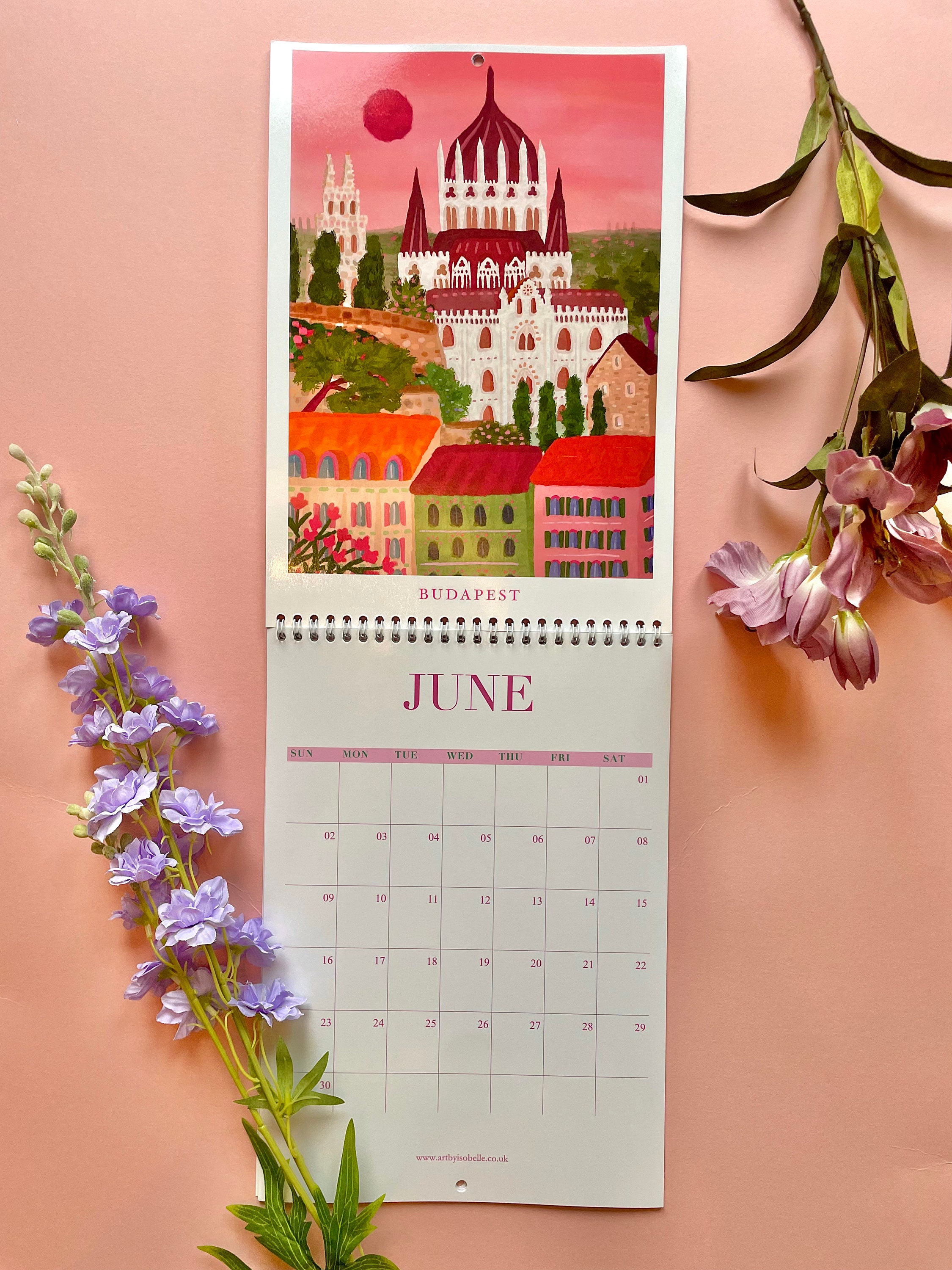 Vertical Wall Calendar, Travel Calendar, Monthly Wall Calendar, Vibrant ...