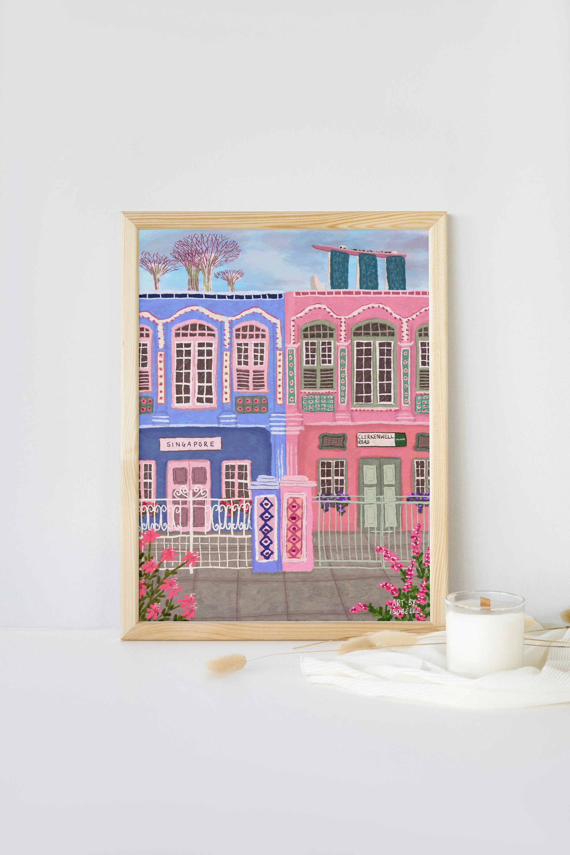 Singapore Peranakan Houses Print: Colorful City Wall Art - Etsy
