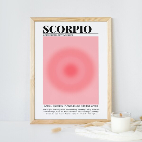 Pink Scorpio Wall Art - Etsy