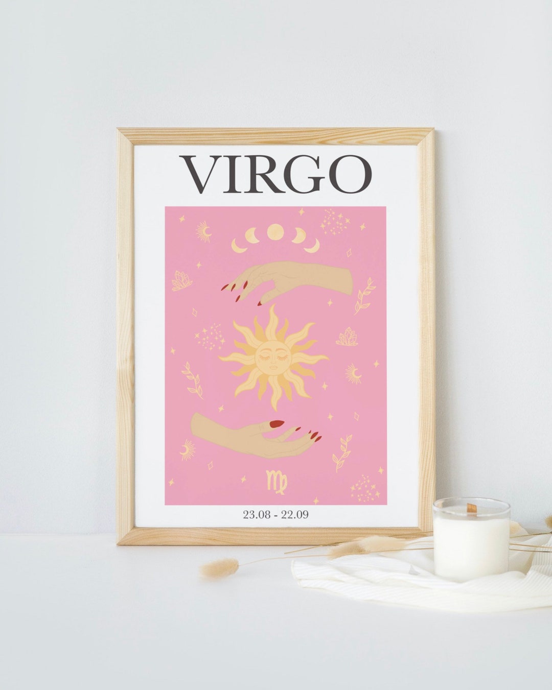 Virgo Zodiac Print, Custom Astrology Print, Virgo Wall Art, Virgo Gift ...