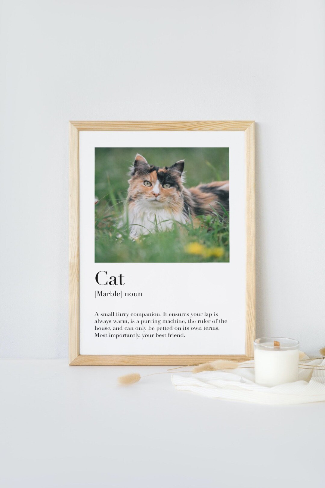Personalised Cat Definition Print, Personalized Gift for Cat Lovers ...