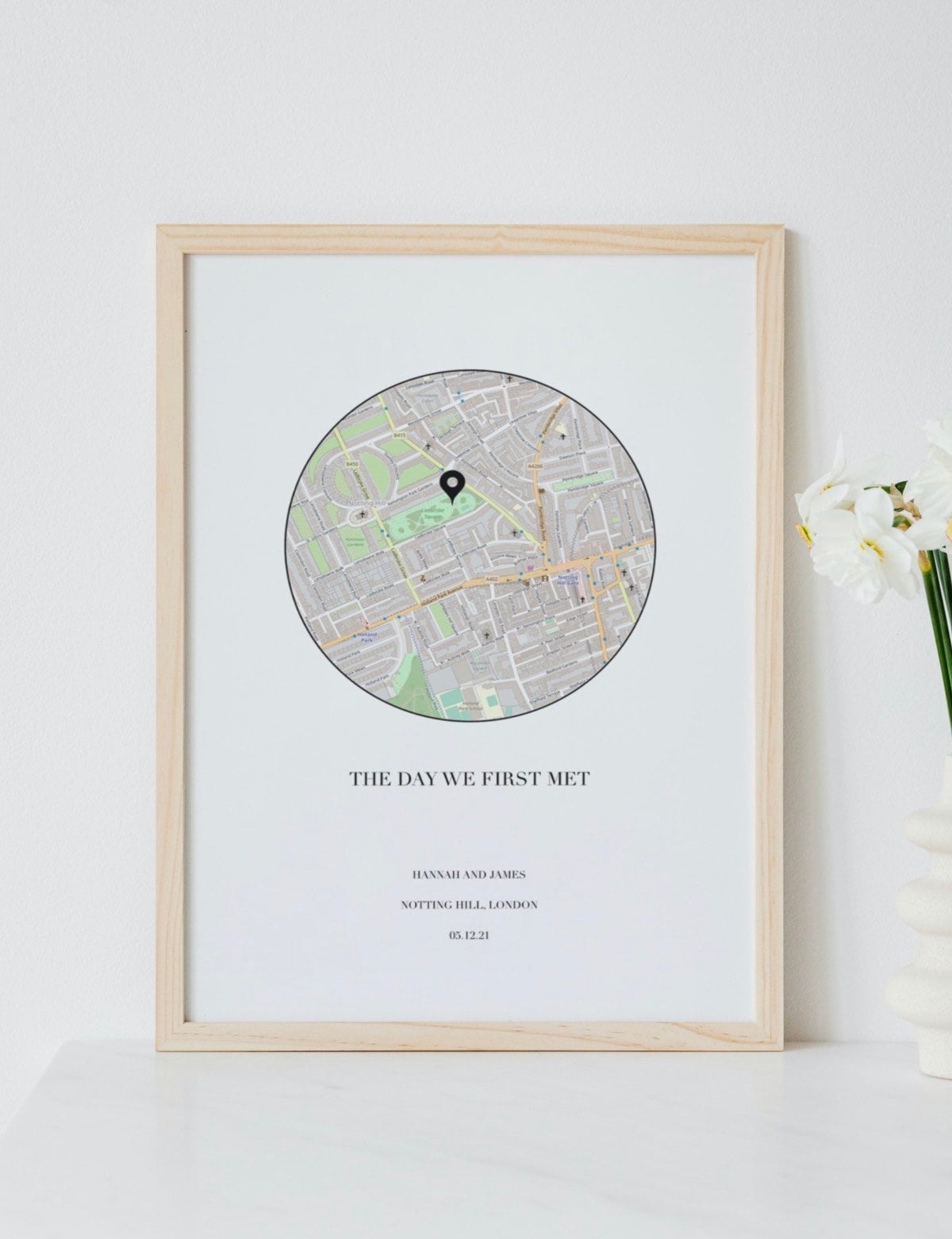 Personalised Map Location Print, Custom Map Print, Anniversary Gift ...