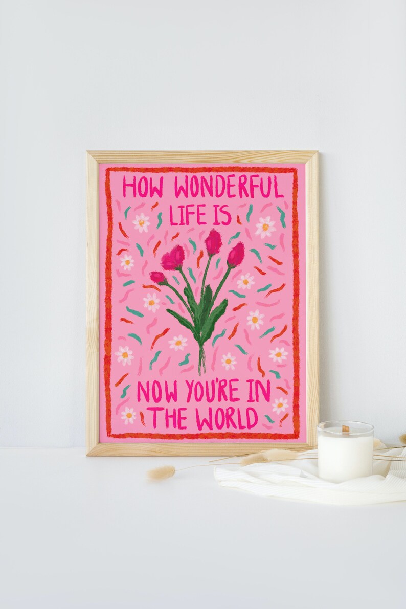 How Wonderful Life is Now Youre in the World Print Elton - Etsy