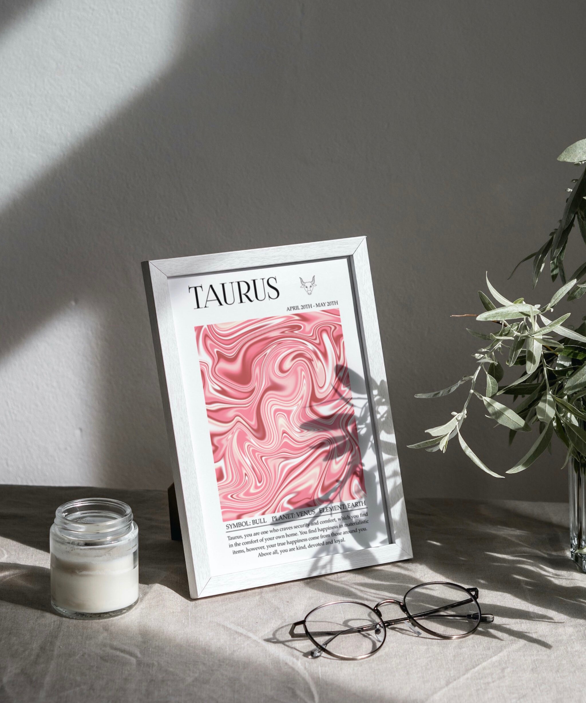 Taurus Zodiac Art Print Custom Background Astrology Print - Etsy