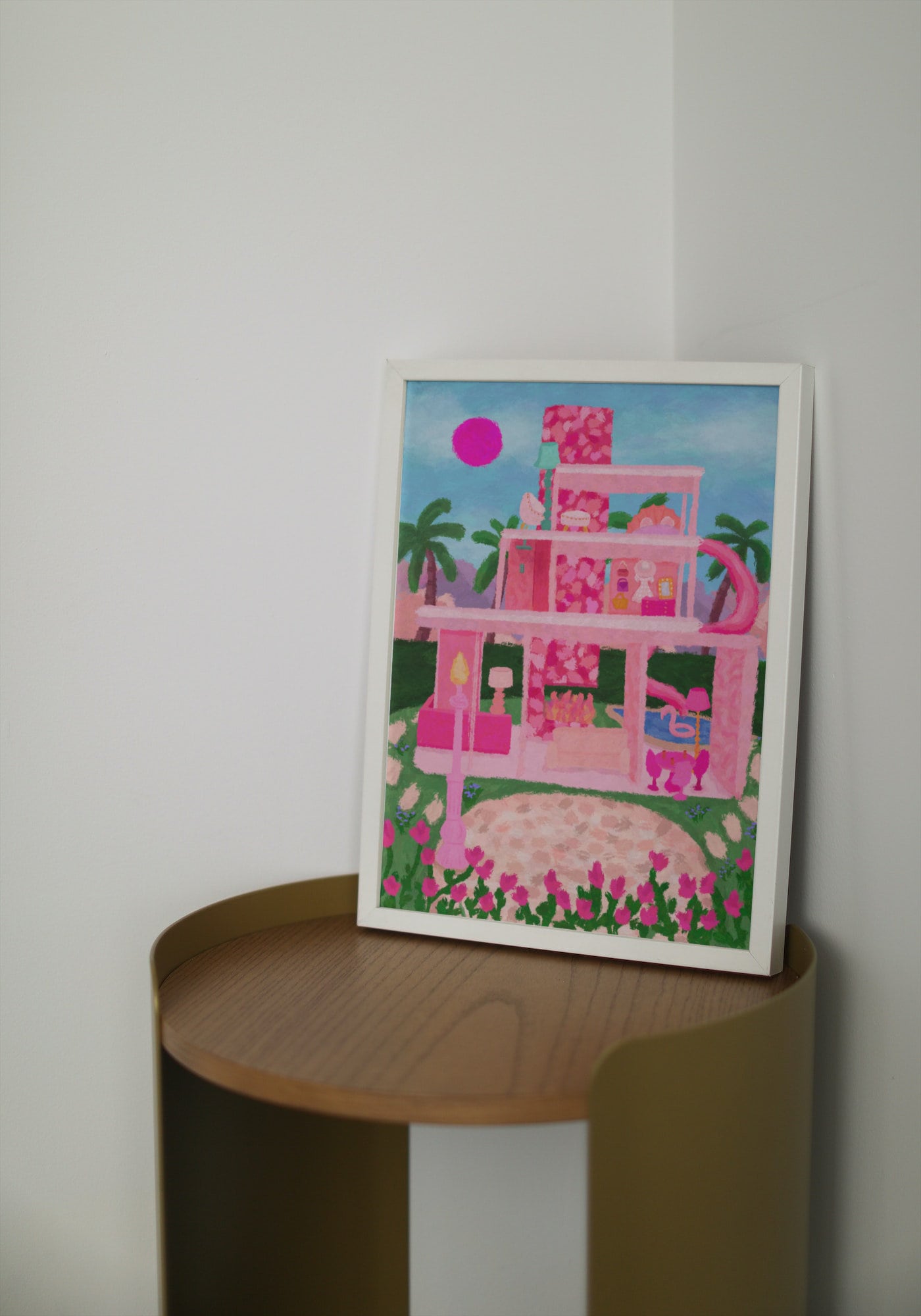 Barbie Dreamhouse Print, Barbie Movie Pink House Art, Modern Retro