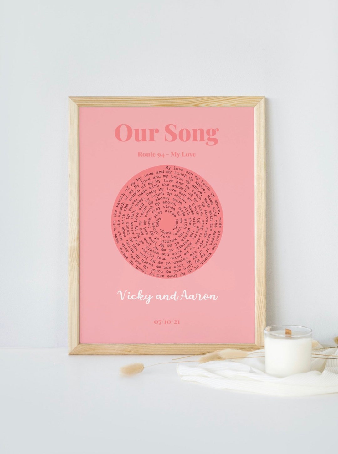 Our Song Personalised Print, Personalised Anniversary Gift, First Dance ...