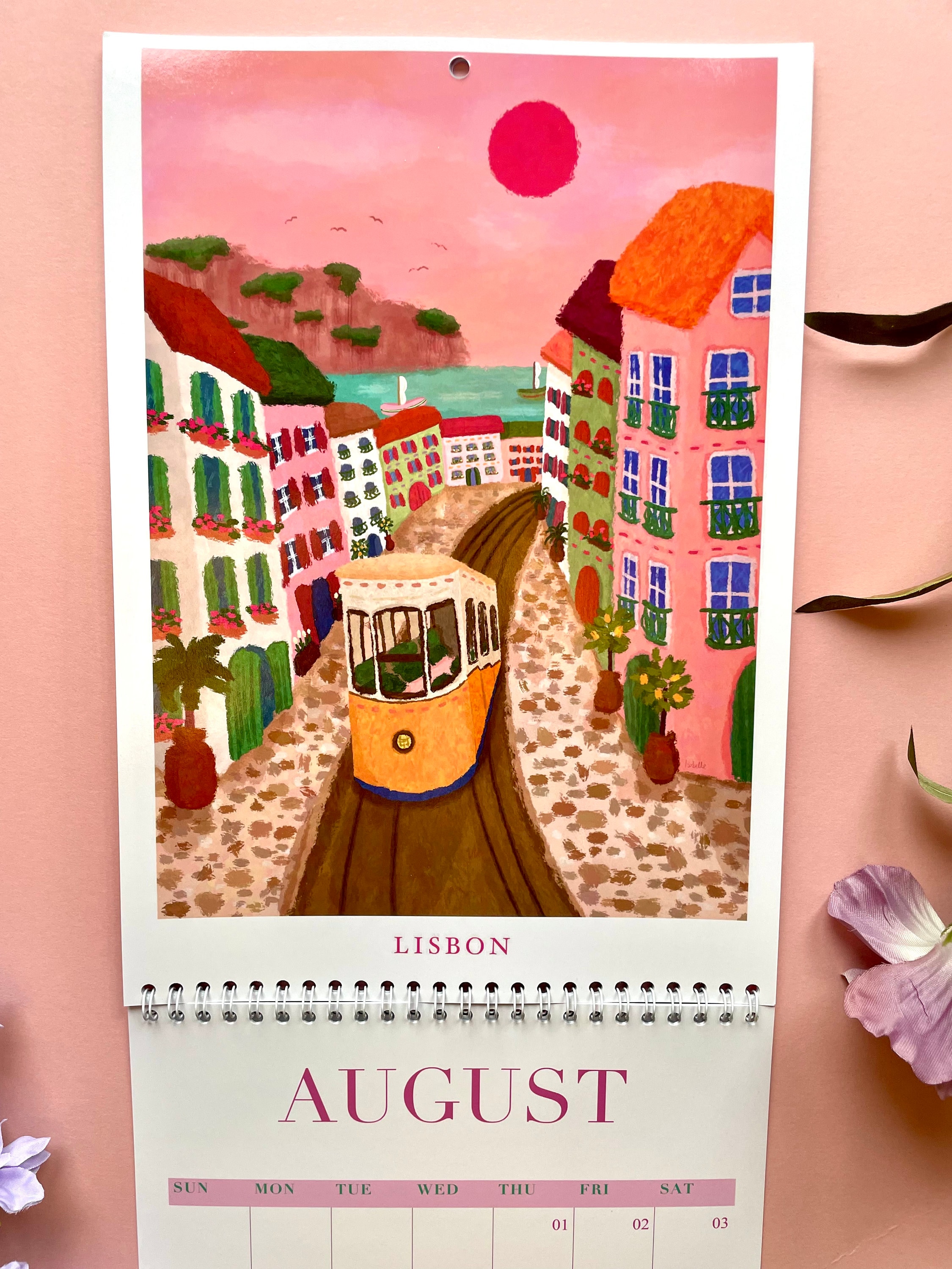 Vertical Wall Calendar, Travel Calendar, Monthly Wall Calendar, Vibrant ...