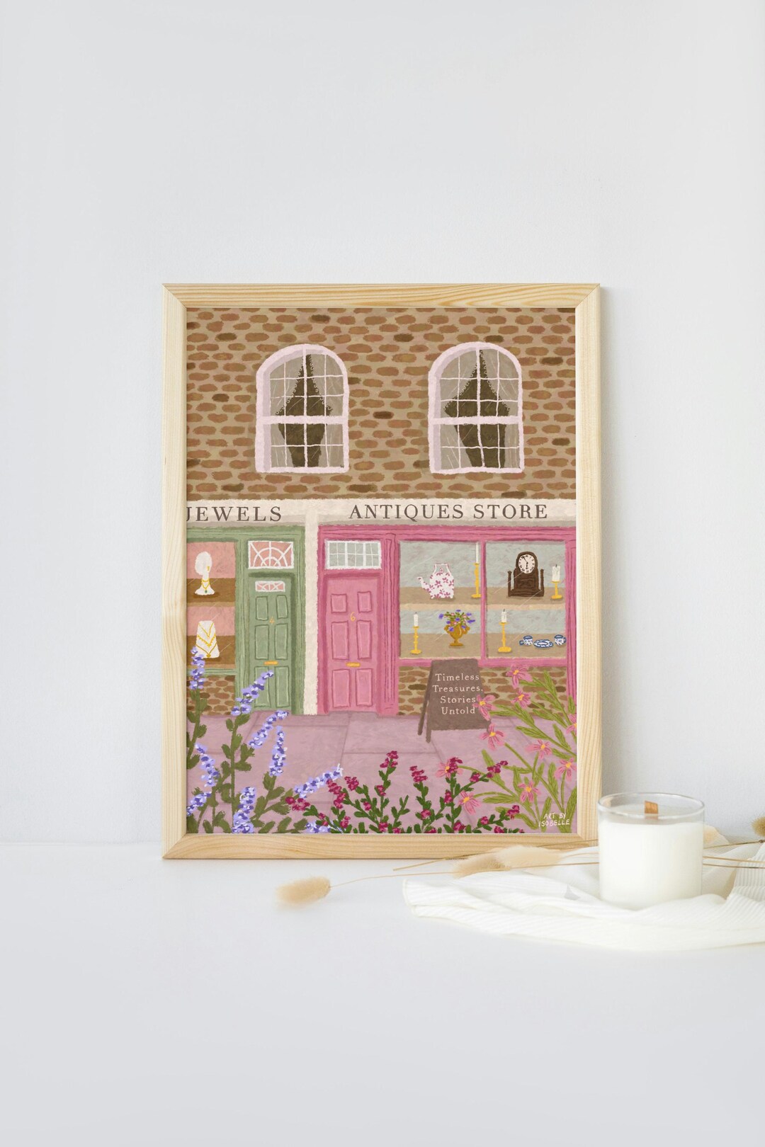 Antiques Store Print, Antiques Shop Art, Floral Art Print, Shop Front ...