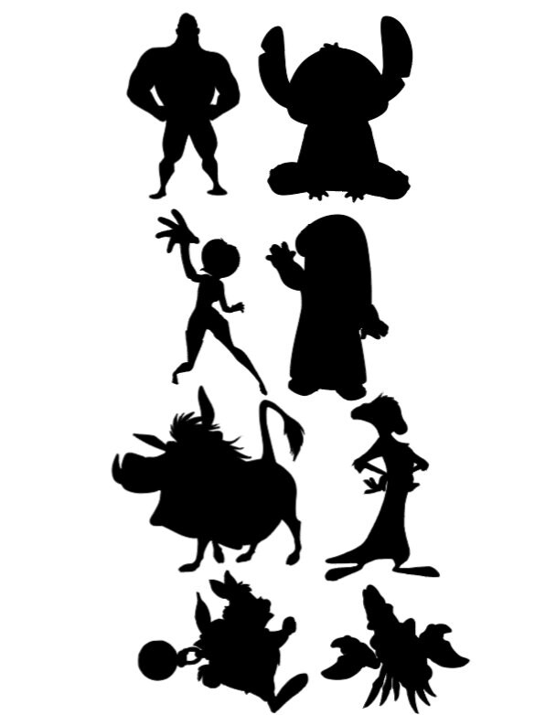 Character Silhouette Decalsdisney Character Decals Universal - Etsy