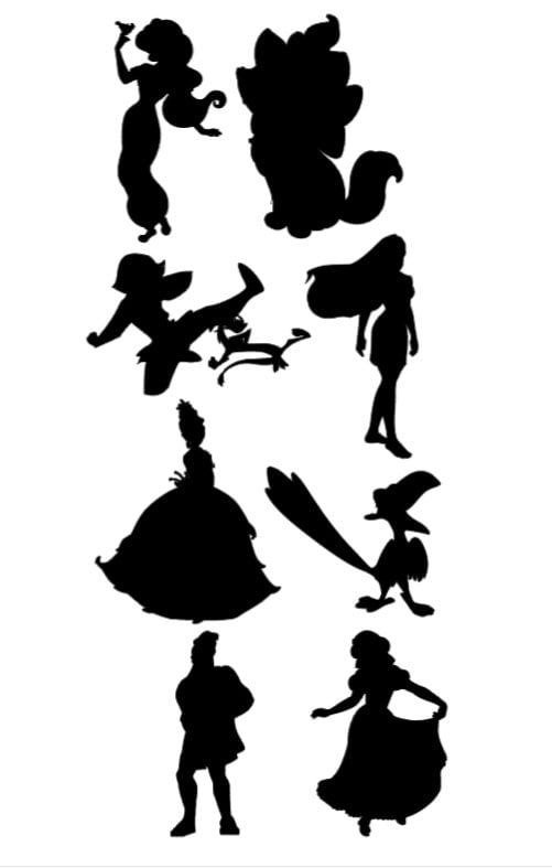 Character Silhouette Decalsdisney Character Decals Universal - Etsy