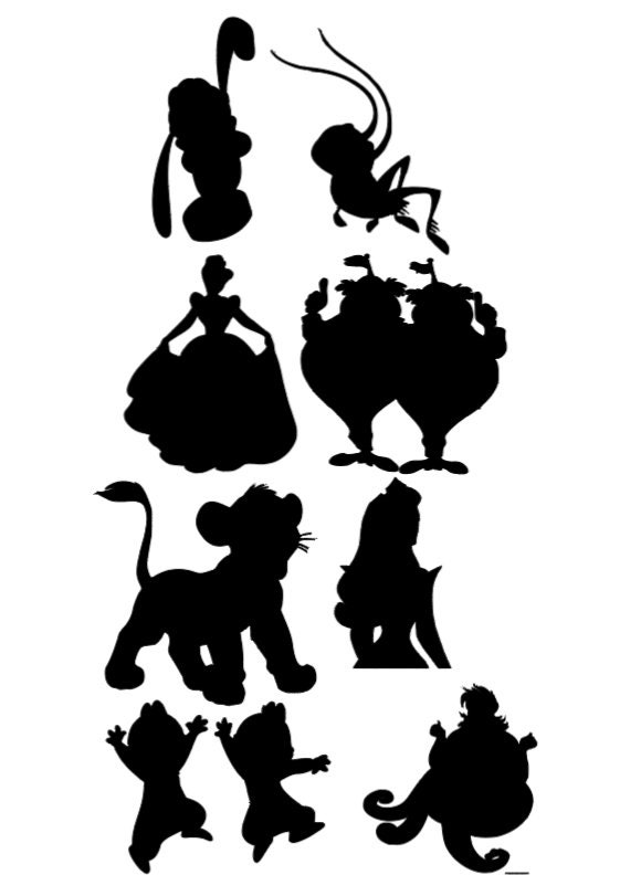 Character Silhouette Decalsdisney Character Decals Universal - Etsy