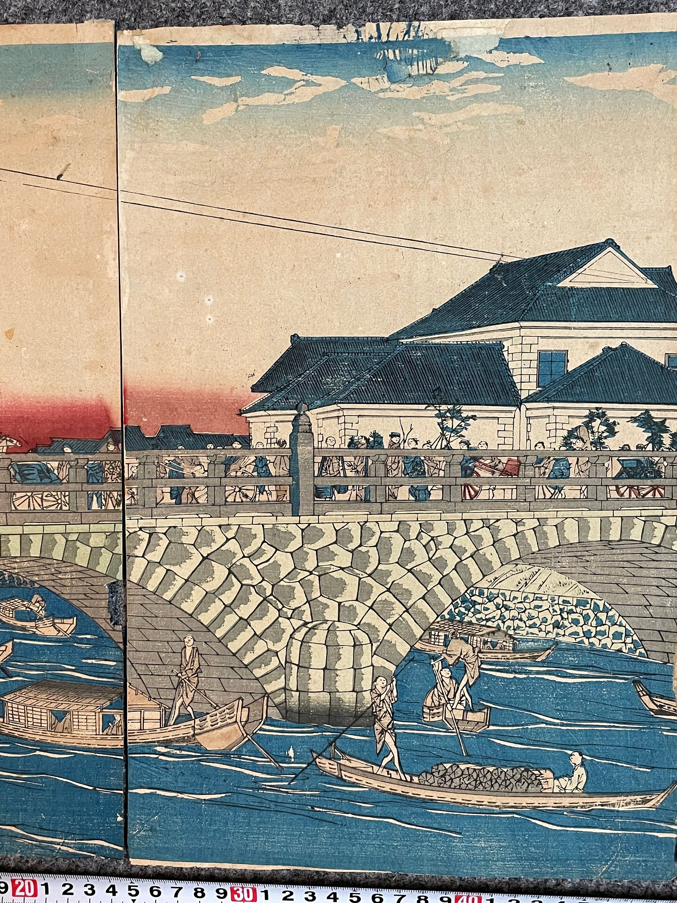 Ukiyo-e Japanese Woodblock Woodcut Print "yoroduyo Bridge in Tokyo" by ...