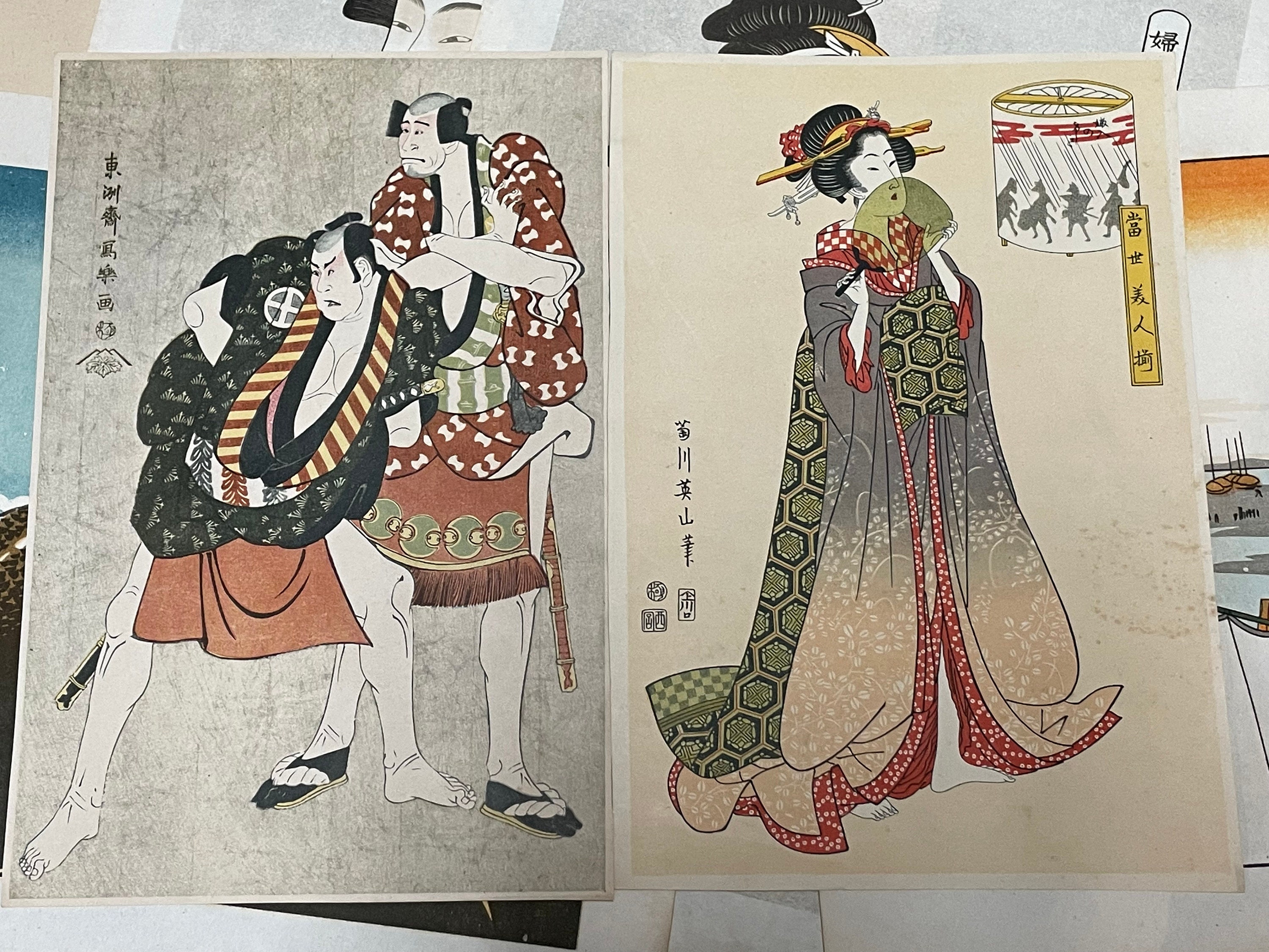 Famous Ukiyo-e Set 4/8 by Modern Printing 8 Sheets L30.2*21.4 Cm P-1147 ...