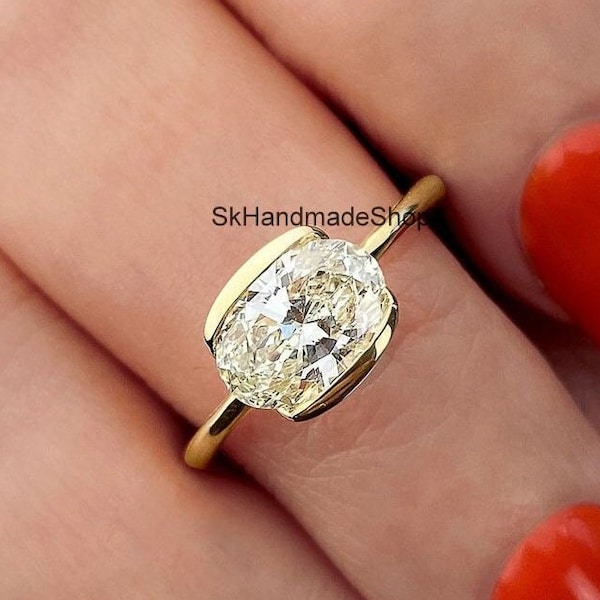 Horizontal Oval Engagement Ring - Etsy