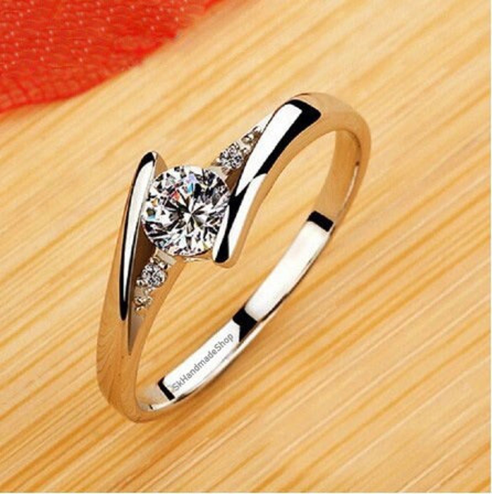 Engagement Moissanite Ring 5 MM Round Cut Moissanite Diamond - Etsy