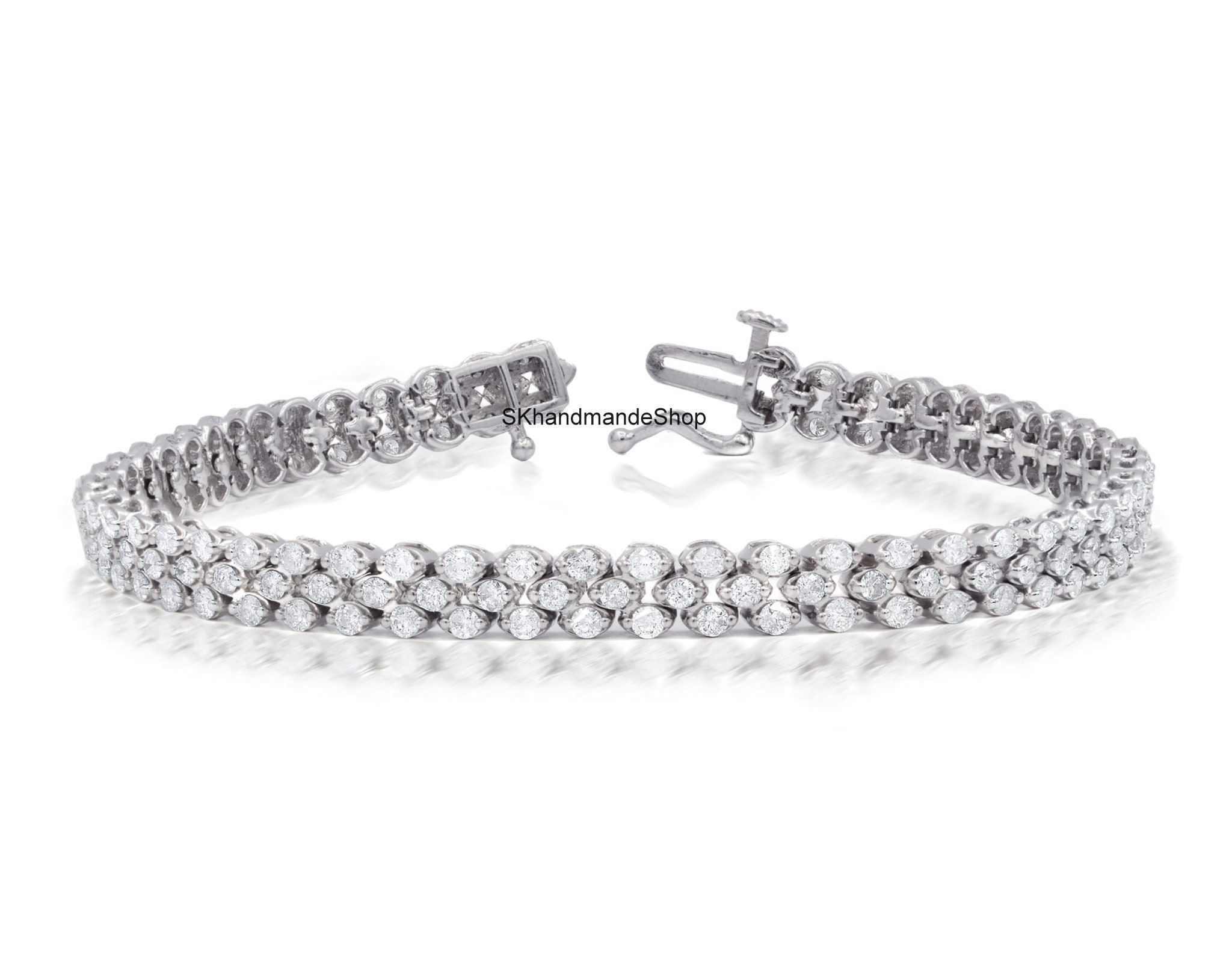 Moissanite Tennis Bracelet Diamond Bracelet For Women Round Etsy