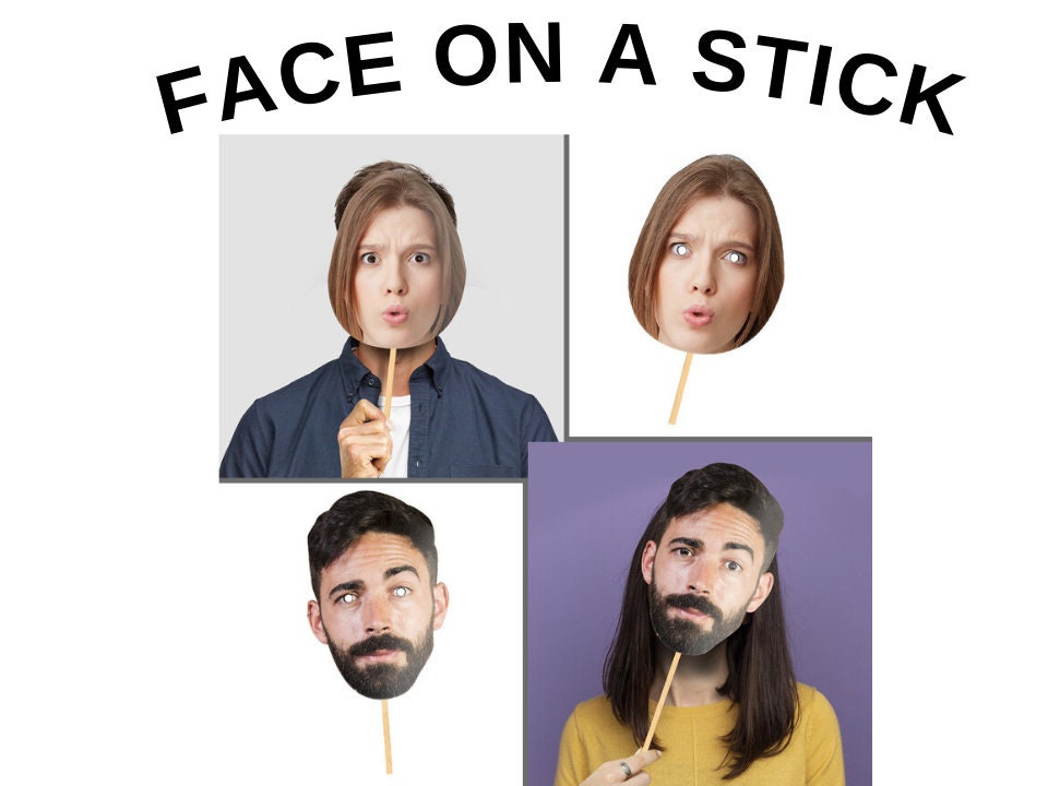 Face on A Stick, Head on Sticks, Personalized Photo Face Mask, Custom ...