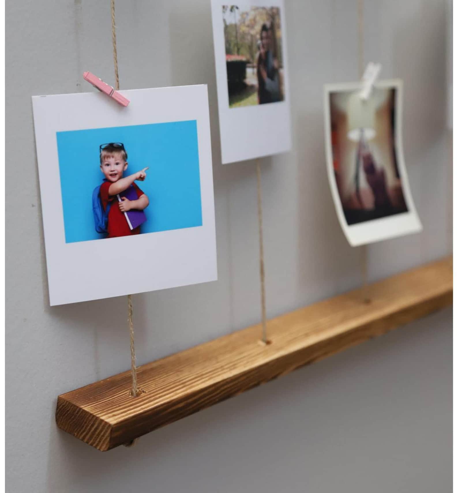 Wooden Picture Holder, Photo Board With Led Light, Free 12 Photo Prints ...