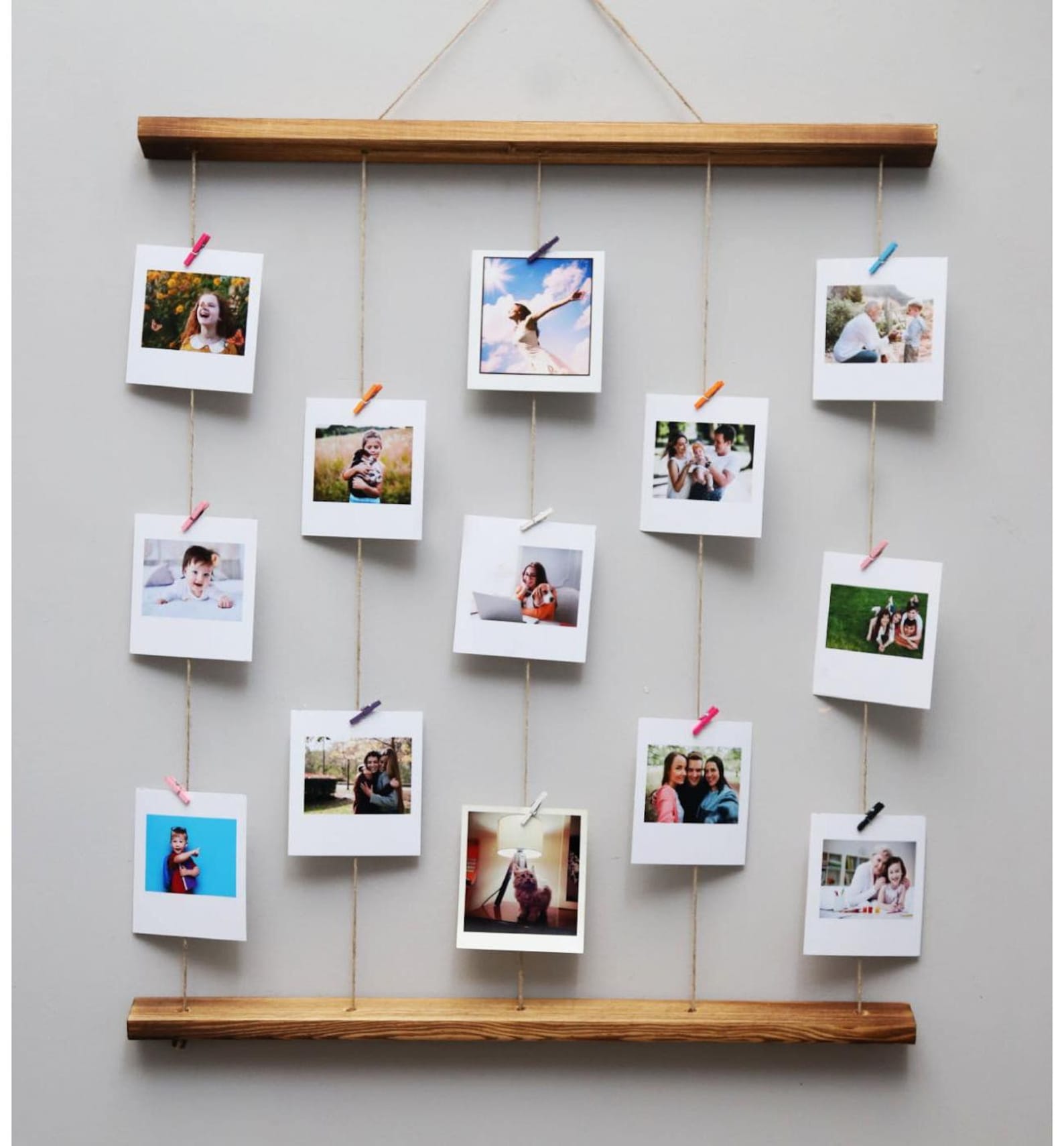 Wooden Picture Holder, Photo Board With Led Light, Free 12 Photo Prints ...