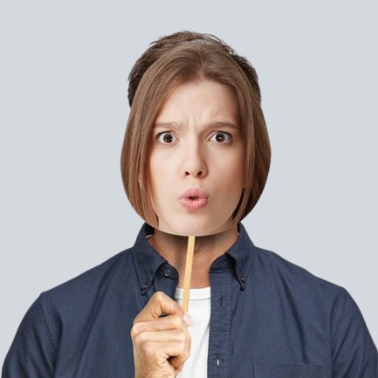 Face on A Stick, Head on Sticks, Personalized Photo Face Mask, Custom ...