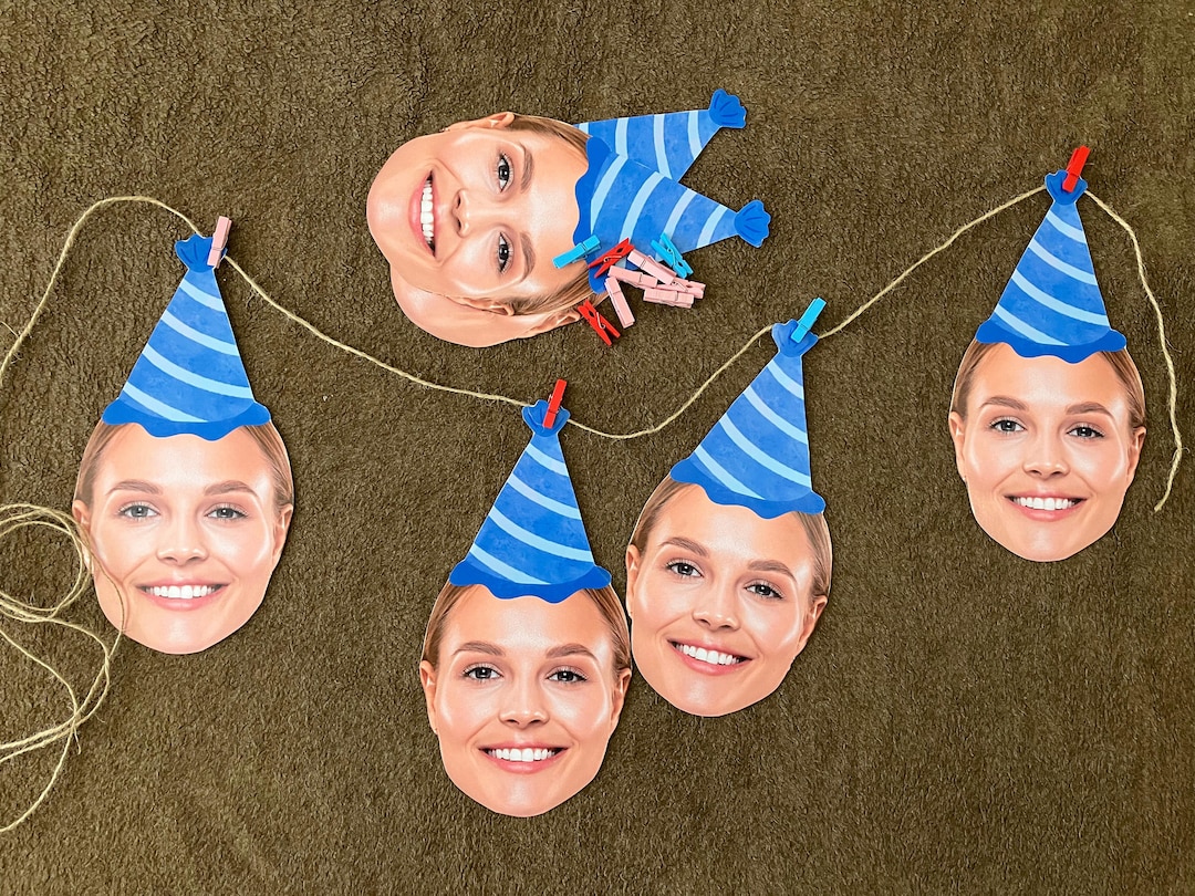 Custom Birthday Party Banner, Personalized Face Photo Banner, Party ...