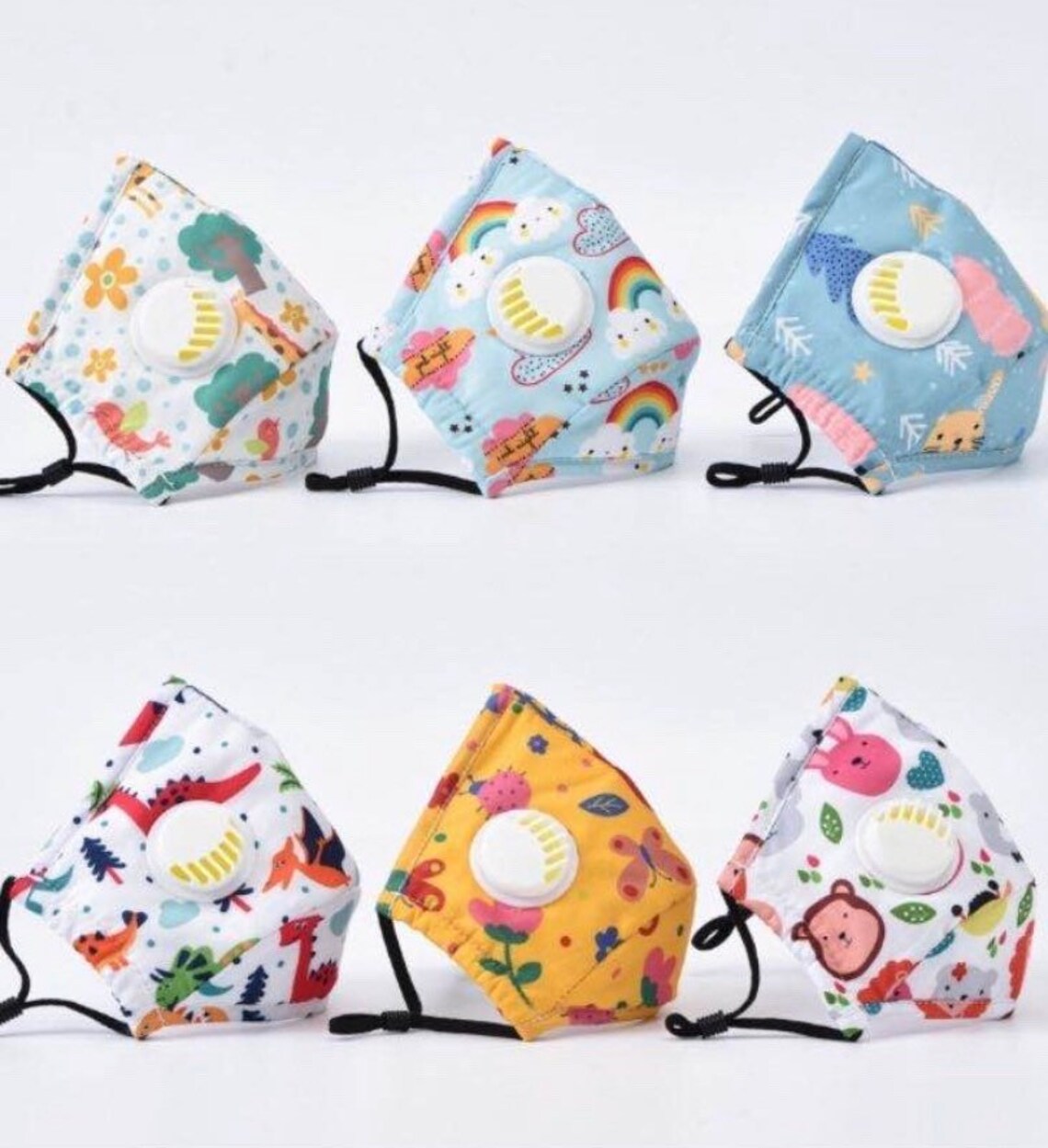 Kids Face Mask 3 Layer W/ Filters Vent Respiratory for Easy | Etsy