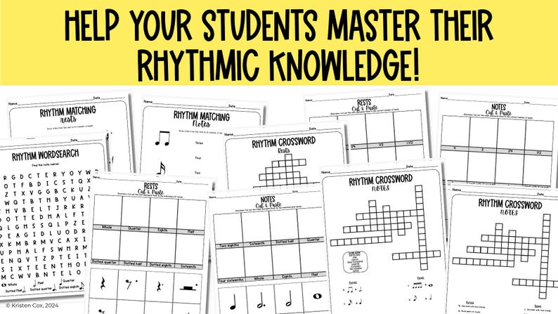 Elementary Music-rhythm Worksheets-print & Go Sub Plans-centers ...