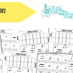 Elementary Music-rhythm Worksheets-print & Go Sub Plans-centers ...