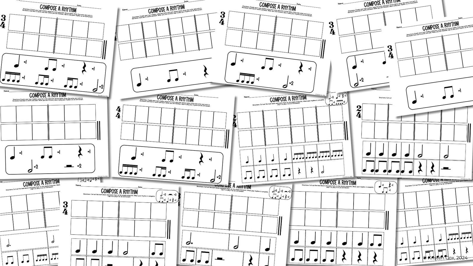 Elementary Music-rhythm Worksheets-print & Go Sub Plans-centers ...