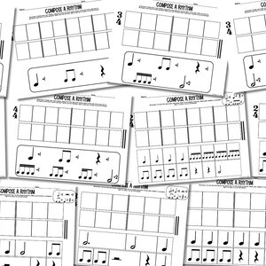 Elementary Music-rhythm Worksheets-print & Go Sub Plans-centers ...