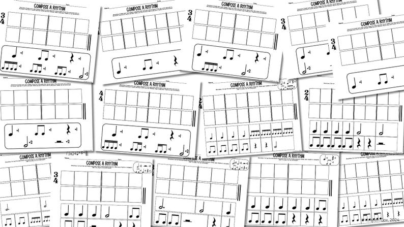 Elementary Music-rhythm Worksheets-print & Go Sub Plans-centers ...