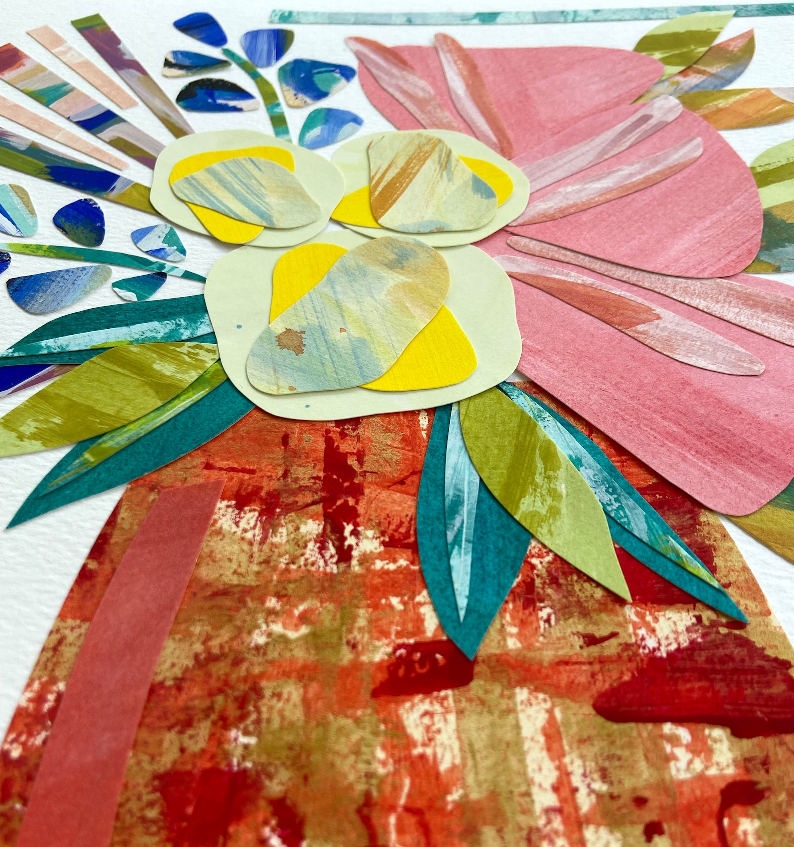 ORIGINAL Collage-handmade Floral Collage Art-abstract Floral Art - Etsy