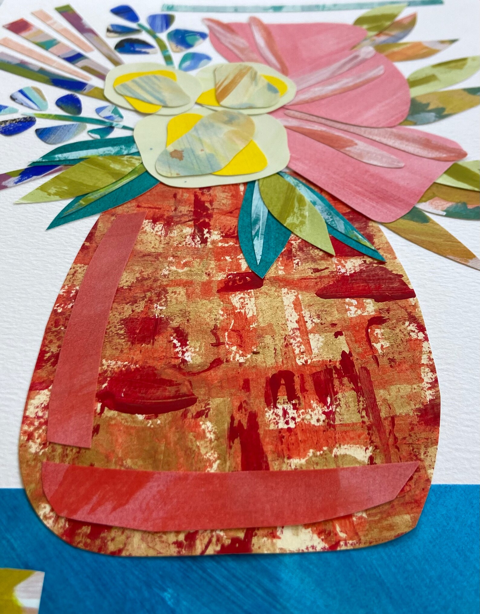 ORIGINAL Collage-handmade Floral Collage Art-abstract Floral Art - Etsy