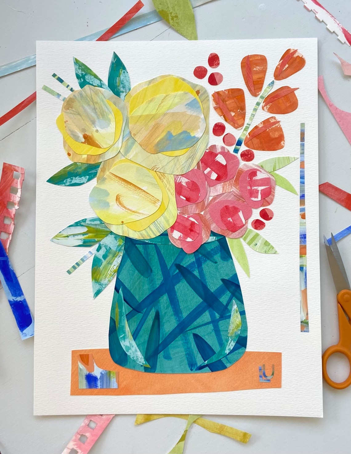 ORIGINAL Collage-handmade Collage Art-abstract Floral Collage Art - Etsy