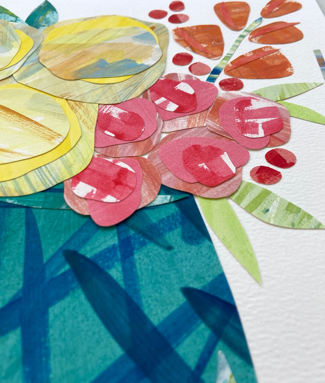 ORIGINAL Collage-handmade Collage Art-abstract Floral Collage Art - Etsy