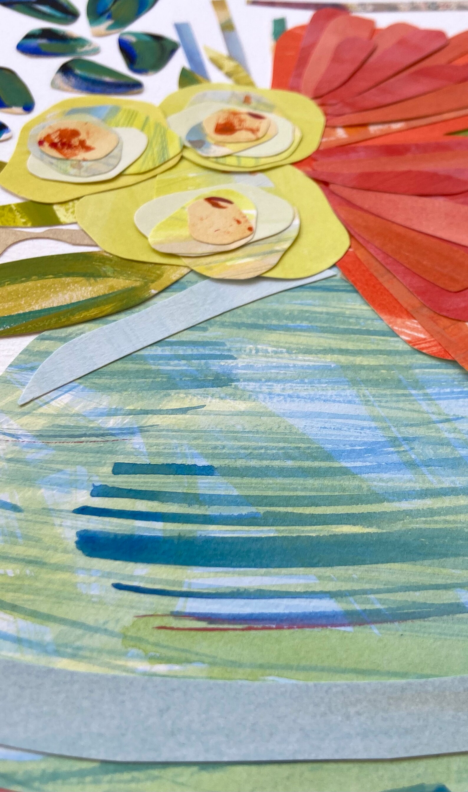 Colorful Abstract Floral Collage/original Paper Floral Collage - Etsy