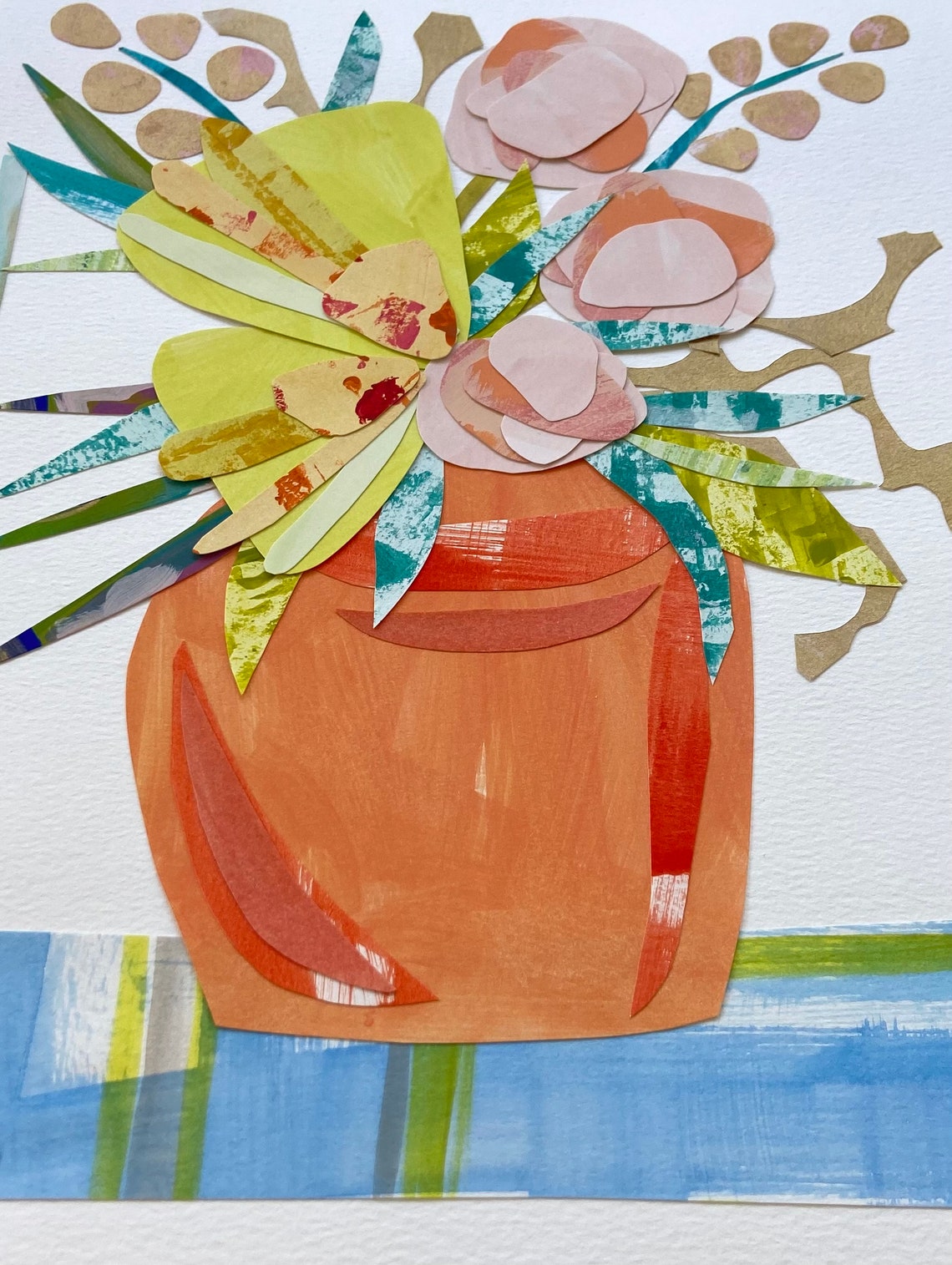 ORIGINAL Collage-handmade Collage Art-abstract Floral Collage Art - Etsy