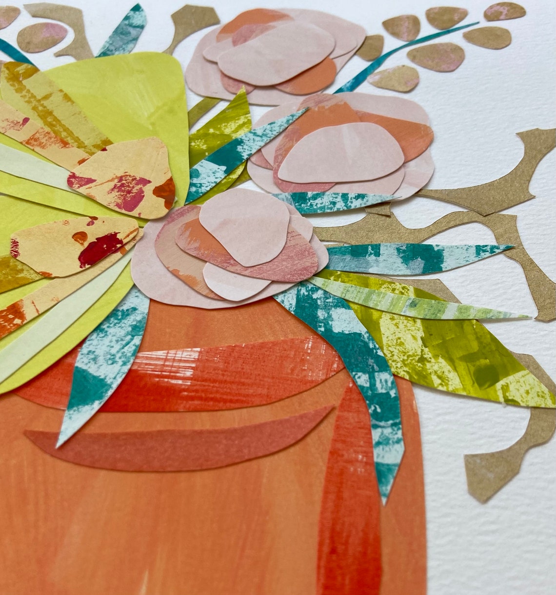 ORIGINAL Collage-handmade Collage Art-abstract Floral Collage Art - Etsy