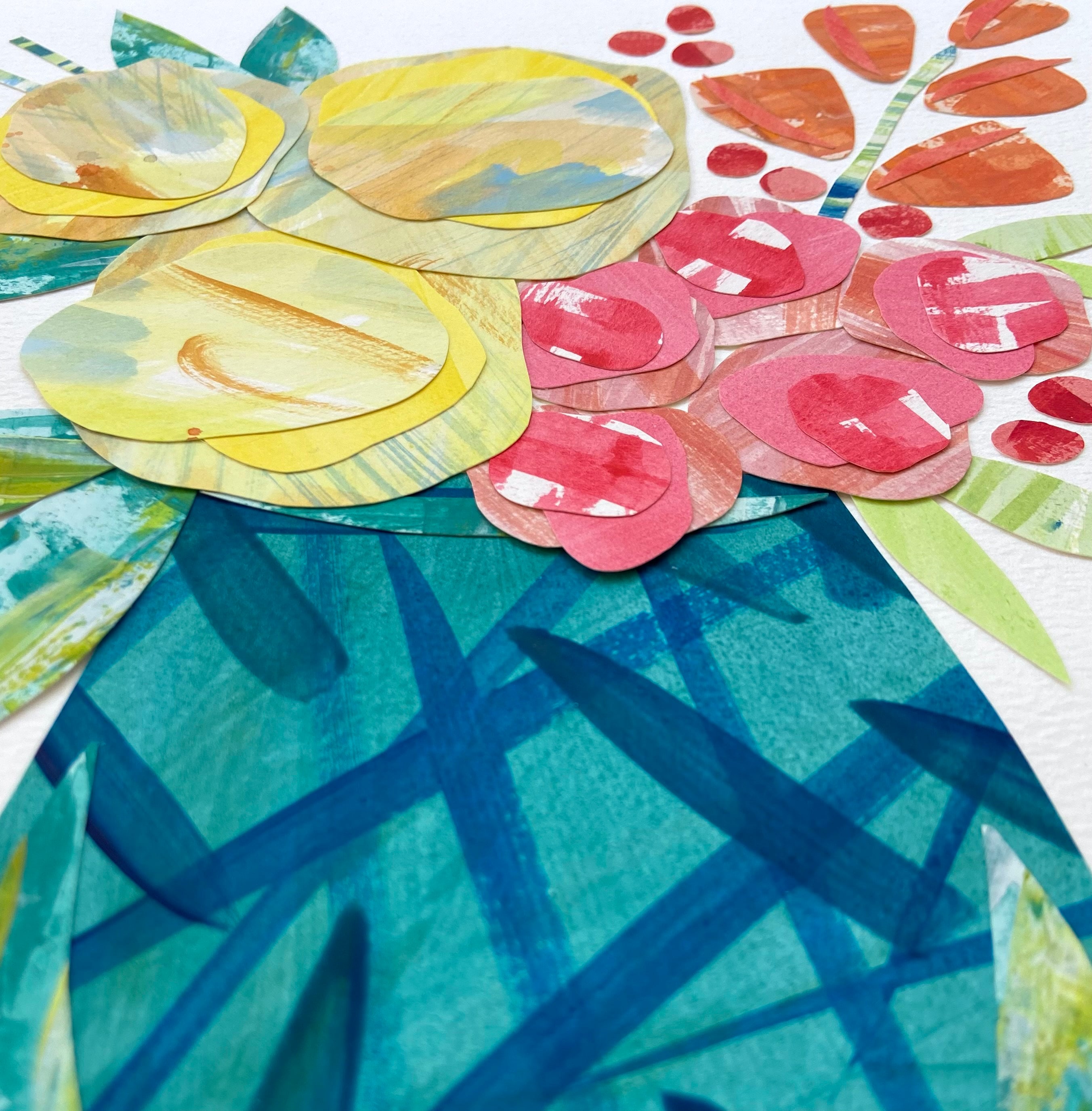 ORIGINAL Collage-handmade Collage Art-abstract Floral Collage Art - Etsy