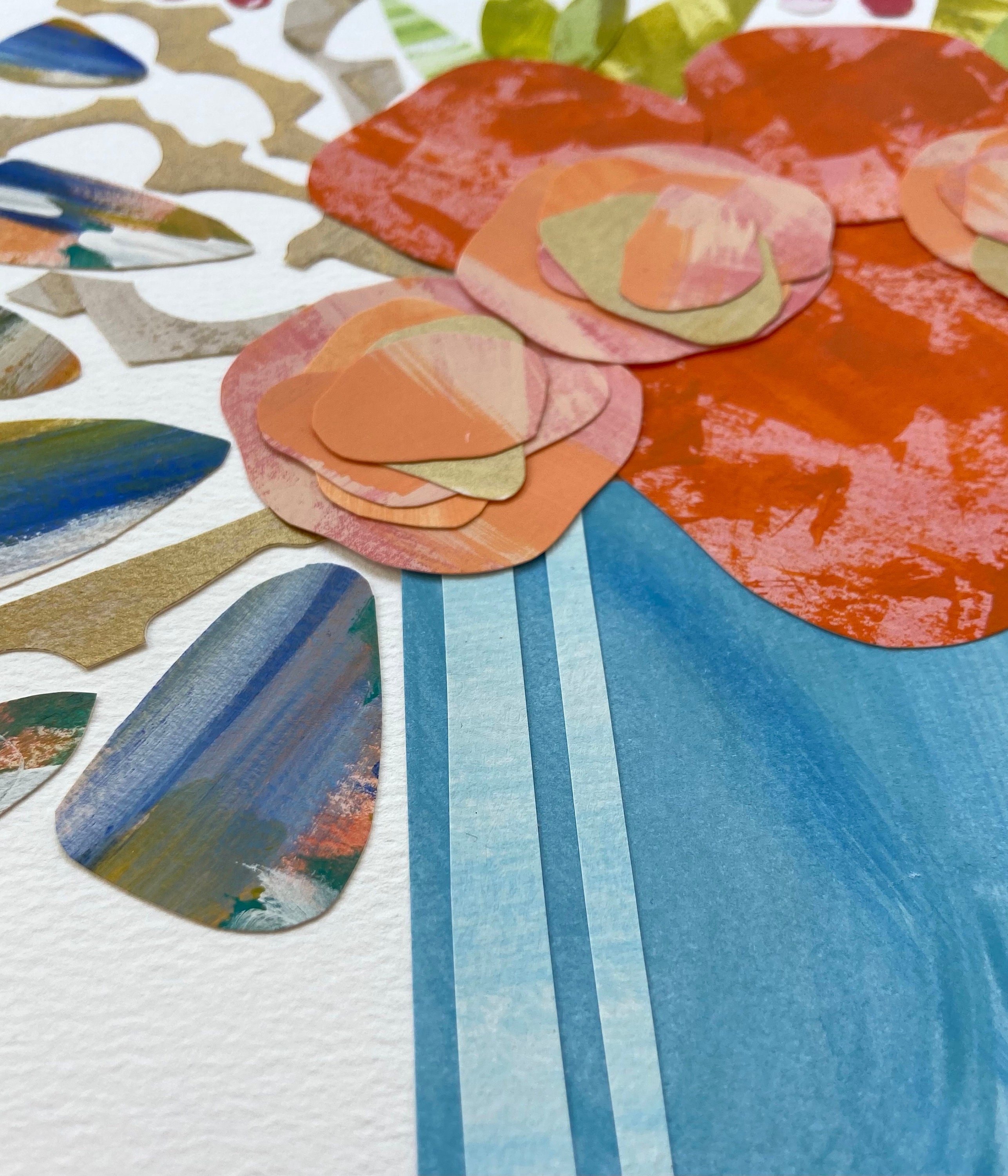 ORIGINAL Collage-handmade Collage Art-abstract Floral Art - Etsy