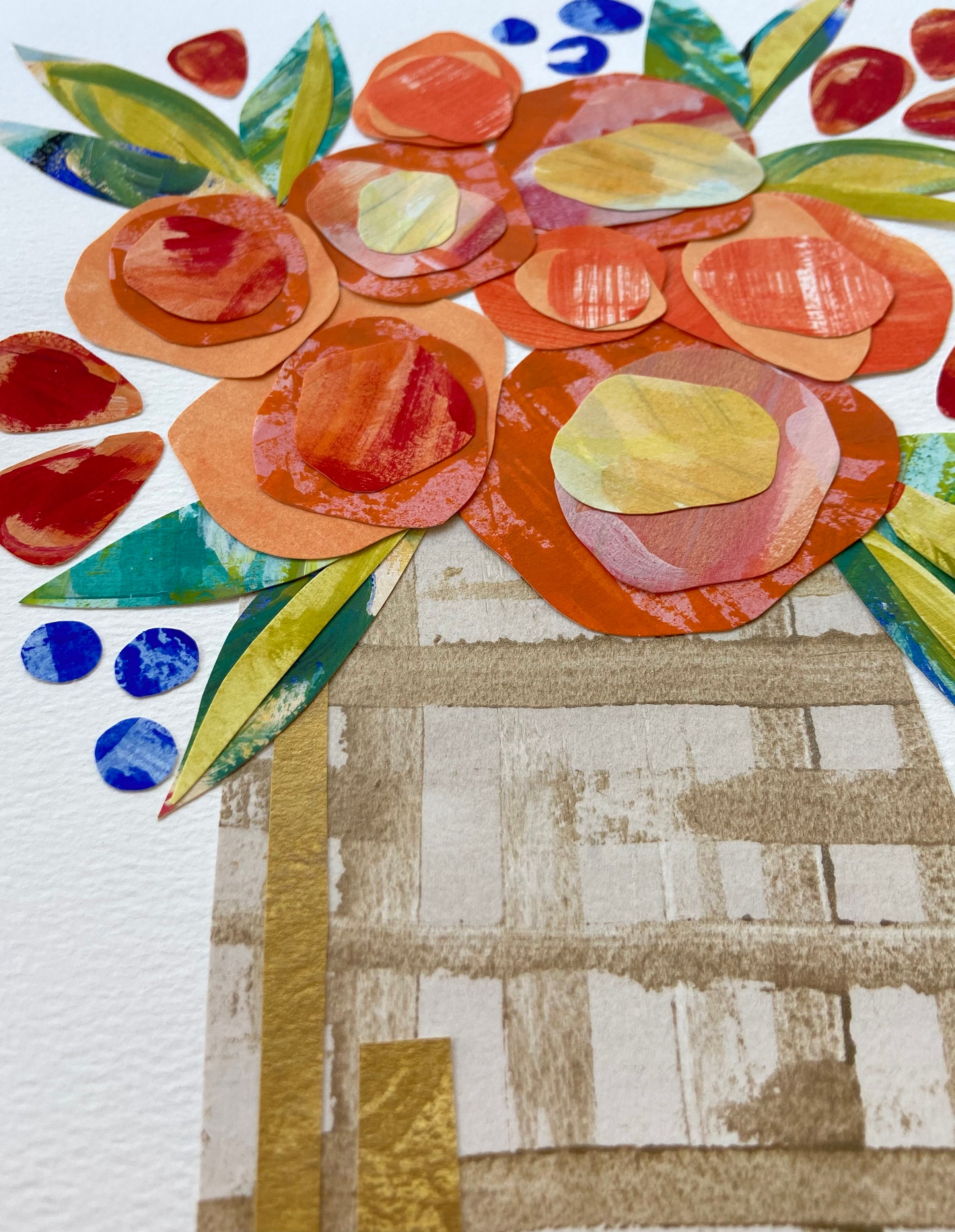 ORIGINAL Collage-handmade Collage Art-abstract Floral Collage - Etsy